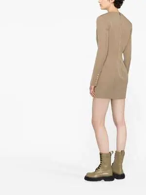 Balmain Single-breasted Blazer Dress - Brown