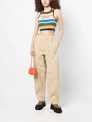 GANNI Straight-leg Organic Cotton Trousers