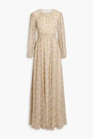 MIKAEL AGHAL Floral-print Chiffon Maxi Dress