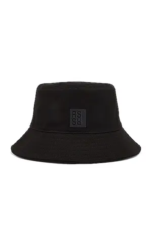 Raf Simons Bucket Hat With Small Leather Patch In Black - 45% Off