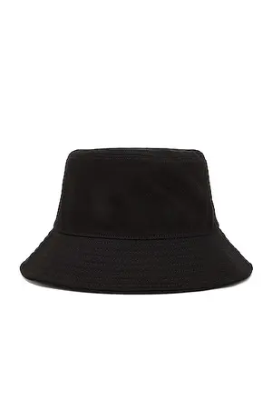 Raf Simons Bucket Hat With Small Leather Patch In Black - 45% Off