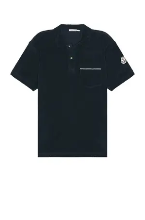 Moncler Polo In Black - Navy