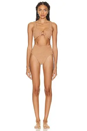 Hunza G Hunza G Nadine Bikini Set Metallic Cocoa