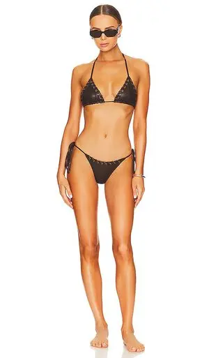 Frankies Bikinis Mackenzie Leather Bikini Bottom