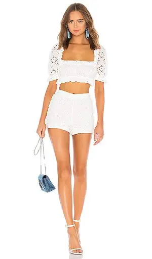 Lpa High Waist Short With Side Ruffles