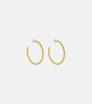 Amina Muaddi Cameron Crystal-embellished Hoop Earrings - Orange
