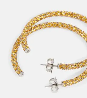 Amina Muaddi Cameron Crystal-embellished Hoop Earrings