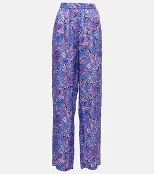 Isabel Marant Étoile Piera Printed Silk-blend Pants - Multicoloured