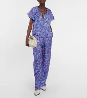 Isabel Marant Étoile Piera Printed Silk-blend Pants