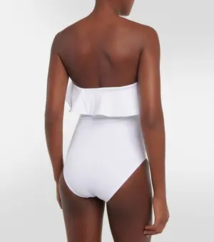 KARLA COLLETTO Ruffle-trimmed Off-shoulder One-piece Swimsuit - White