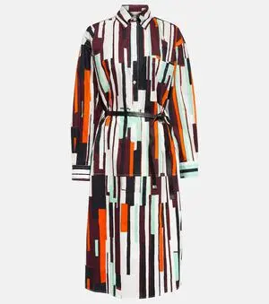 Plan C Printed Shirt Dress - Brown