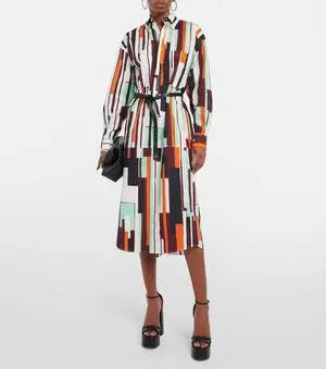 Plan C Printed Shirt Dress