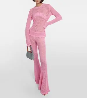 Blumarine Crochet Flared Trousers - Pink