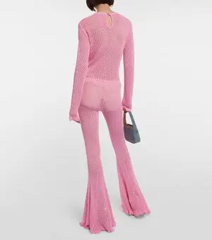 Blumarine Crochet Flared Trousers - Pink