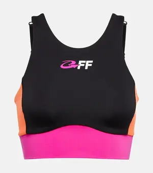 Off-white Scoop Neck Sports Bras