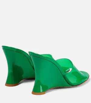 GIANVITO ROSSI Vernice Pvc Wedge Mules