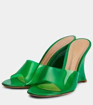 GIANVITO ROSSI Vernice Pvc Wedge Mules
