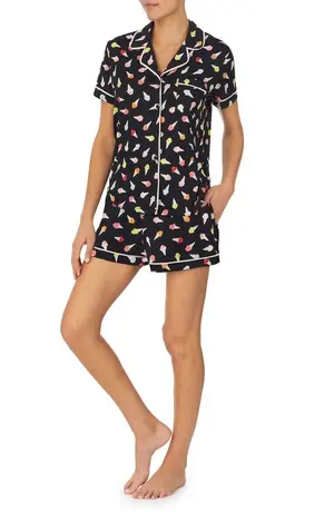 Kate Spade New York Print Short Pajamas Black Print