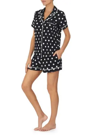 Kate Spade New York Print Short Pajamas - Black/dot