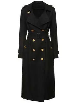 Tagliatore Carola Linen Trench Coat - Black