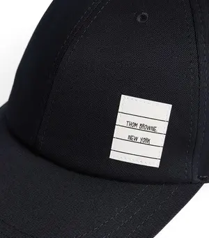 Thom Browne Name Tag Baseball Cap - Navy