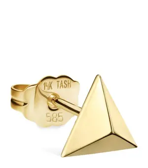 MARIA TASH Yellow Faceted Triangle Stud Earring - Gold
