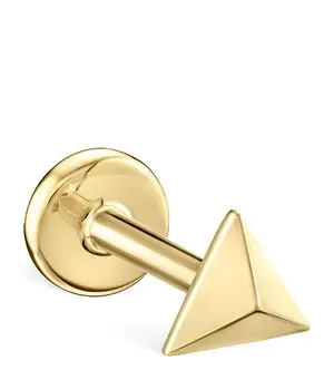 MARIA TASH Yellow Faceted Triangle Threaded Stud Earring - Gold