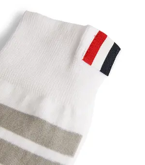 Thom Browne Cotton-blend 4-bar Mid-calf Socks - White