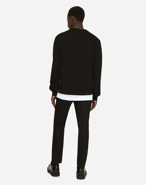 Dolce & Gabbana Round-neck Sweatshirt With Dg Embroidery