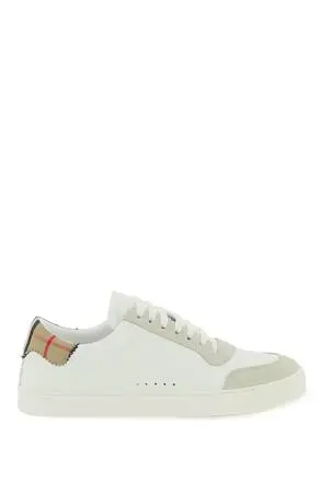 Burberry BURBERRY BURBERRY CHECK LEATHER SNEAKERS - White