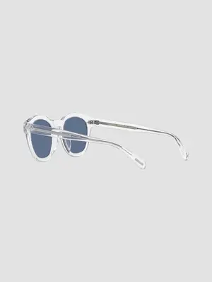 Oliver Spencer Rorke 47mm Round Mirrored Sunglasses - Blue