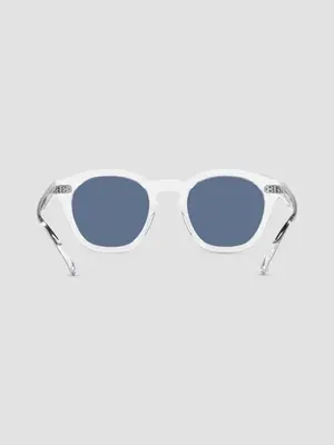 Oliver Spencer Rorke 47mm Round Mirrored Sunglasses - Blue