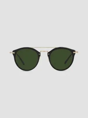 Oliver Spencer Rimick 50mm Round Solid Sunglasses - Black