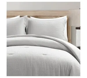 LUSH DECOR Haniya Waffle Woven Cotton Comforter Gray 3-pc King - One-color