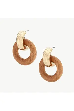 SOKO Shujaa Wood Link Stud Earrings