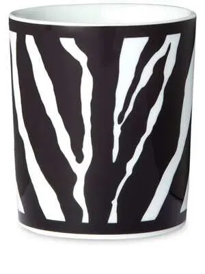 Dolce & Gabbana Zebra-print Porcelain Wine Glass - Black