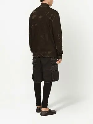 Dolce & Gabbana Logo Ripped Zip-up Sweatshirt
