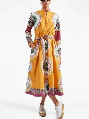 La DoubleJ Sundowner Floral Print Maxi Shirt Dress