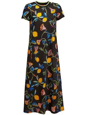 La DoubleJ Printed Floral Midi Dress