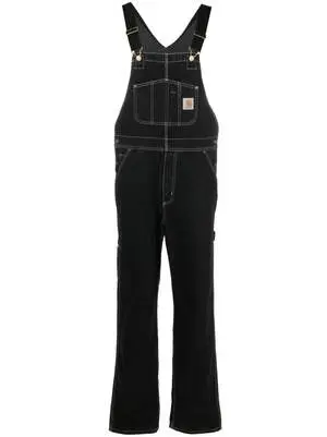 Carhartt Work In Progress Logo-patch Straight-leg Dungarees - Black