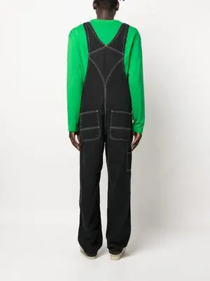 Carhartt Work In Progress Logo-patch Straight-leg Dungarees - Black