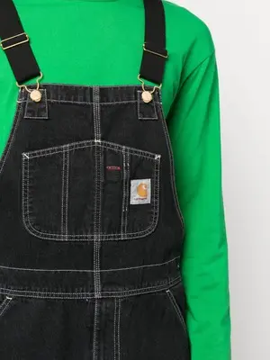 Carhartt Work In Progress Logo-patch Straight-leg Dungarees - Black