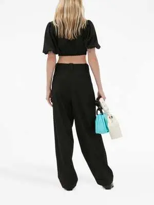 GANNI Wide-leg Tailored Trousers - Black