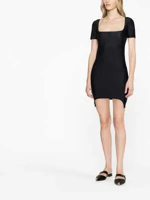 COURREGES Square-neck Mini Dress - Black