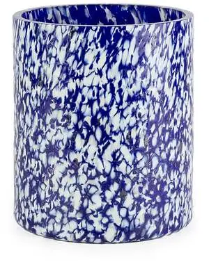 STORIES OF ITALY Medium Macchia Murano Glass Vase - Blue