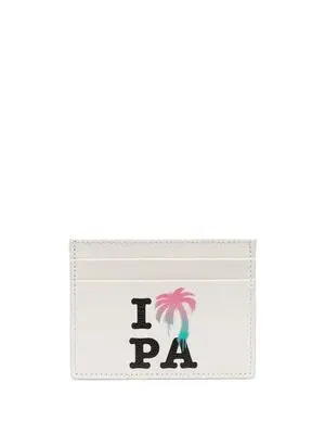 Palm Angels I Love Pa Leather Cardholder - White
