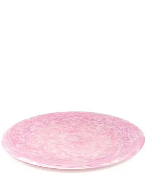 STORIES OF ITALY Macchia Murano Glass Large Tray - Pink