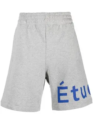 Études Studio Logo-print Organic Cotton Shorts - Grey