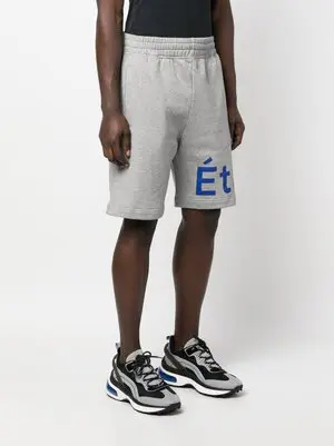 Études Studio Logo-print Organic Cotton Shorts - Grey