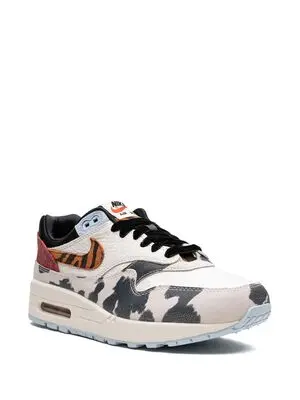 Nike Air Max 1 '87 Tiger Swoosh Cow Print Sneakers - Neutrals